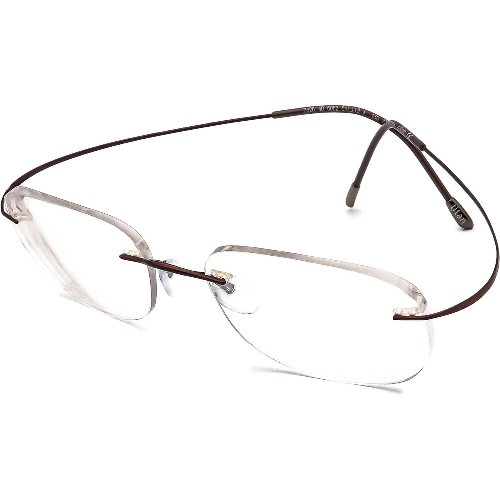 Silhouette Eyeglasses 7626 40 6062 7799 Titan Brown Rimless Austria 52 ...