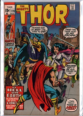 the MIGHTY THOR #179 Balder Sif Jack Kirby Art (1970) Marvel Comics F+ ...