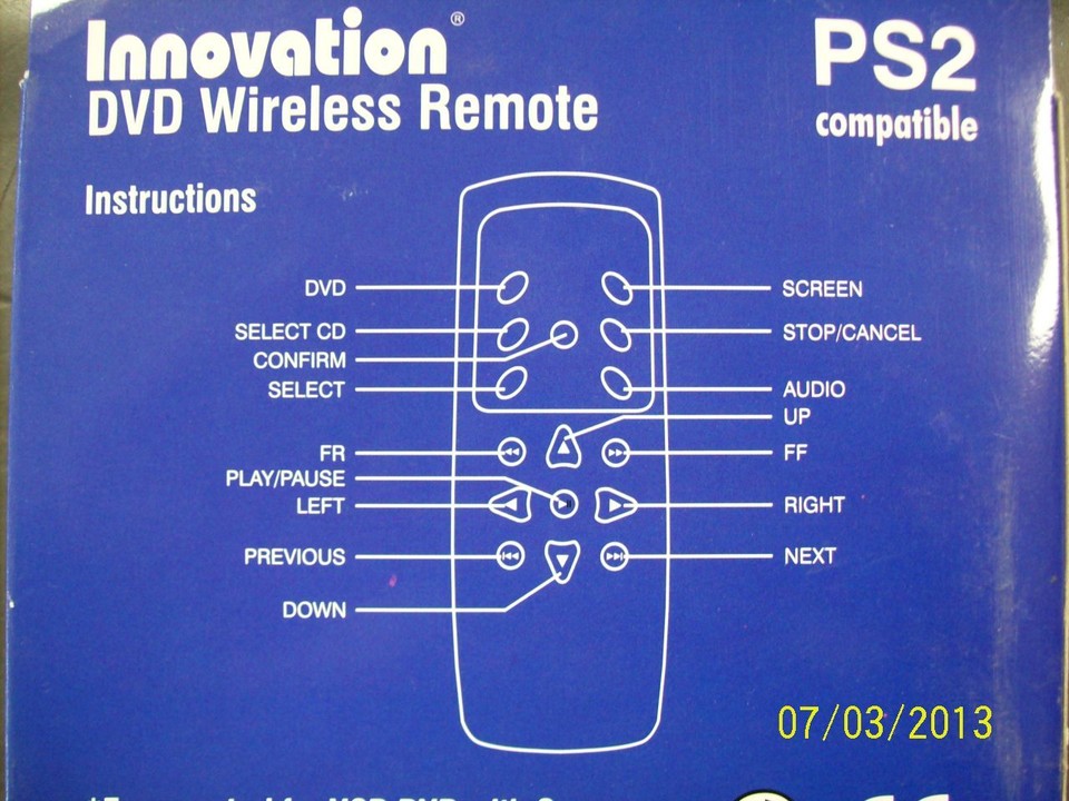 PS2 Sony Playstation DVD video game Remote Receiver Wireless Controller ...