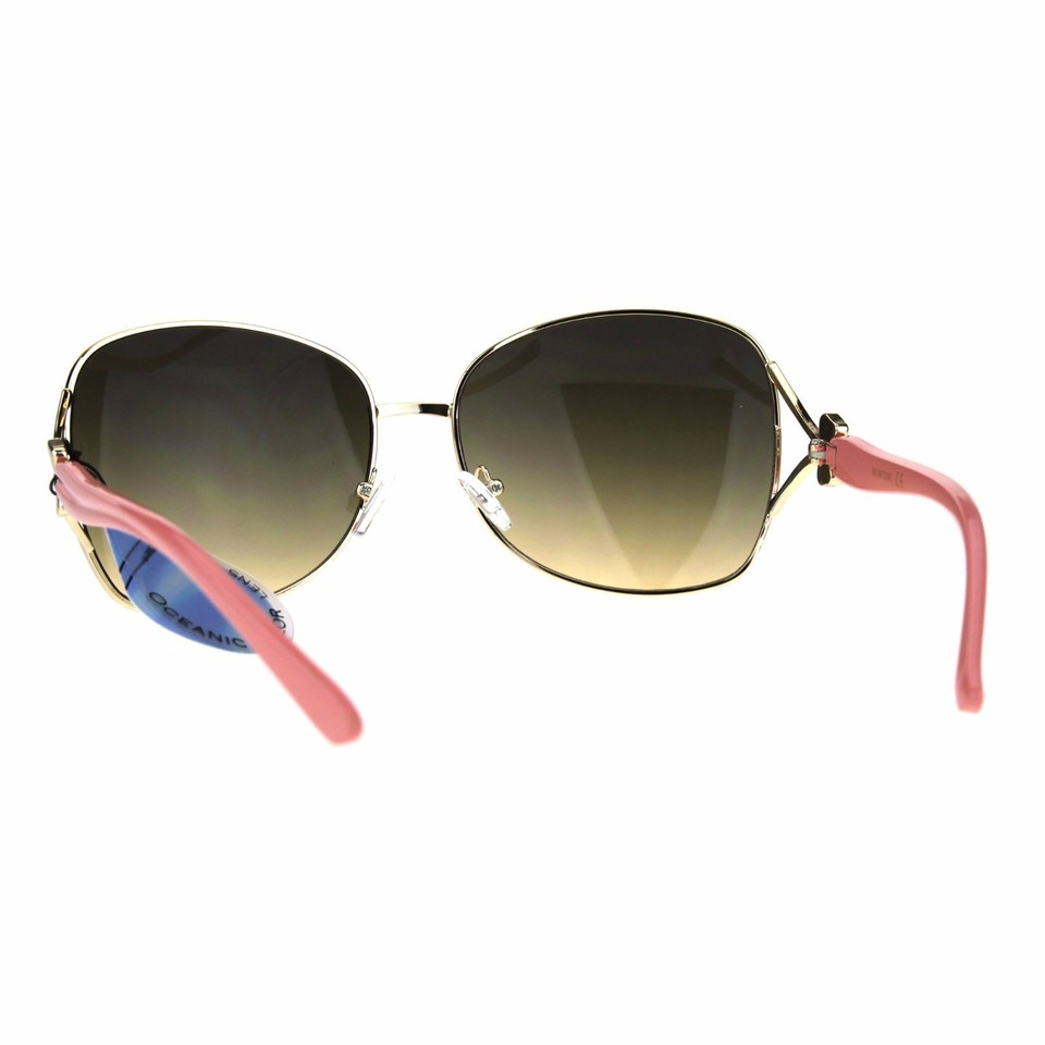 Womens Sunglasses Ribbon Bow Decor Square Frame Shades UV 400 | eBay