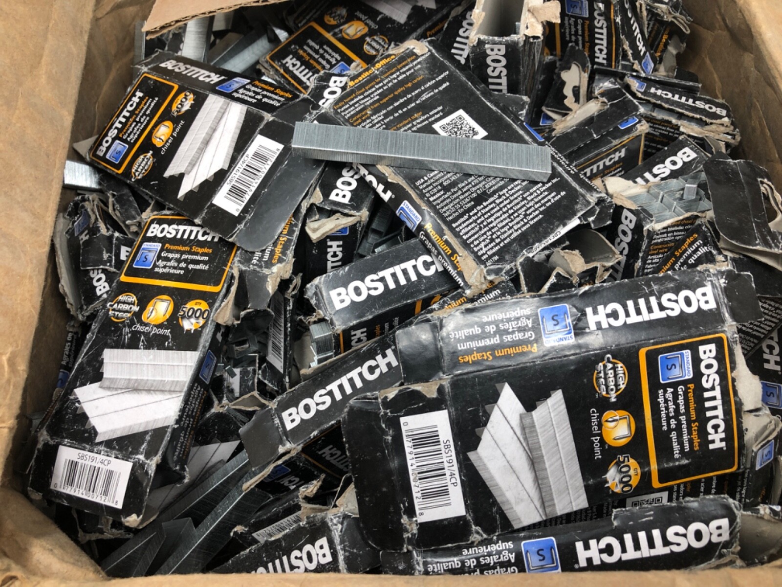 30 LB Box - Bostitch SBS191/4CP 1/4" Premium Standard Staples - Loose ...