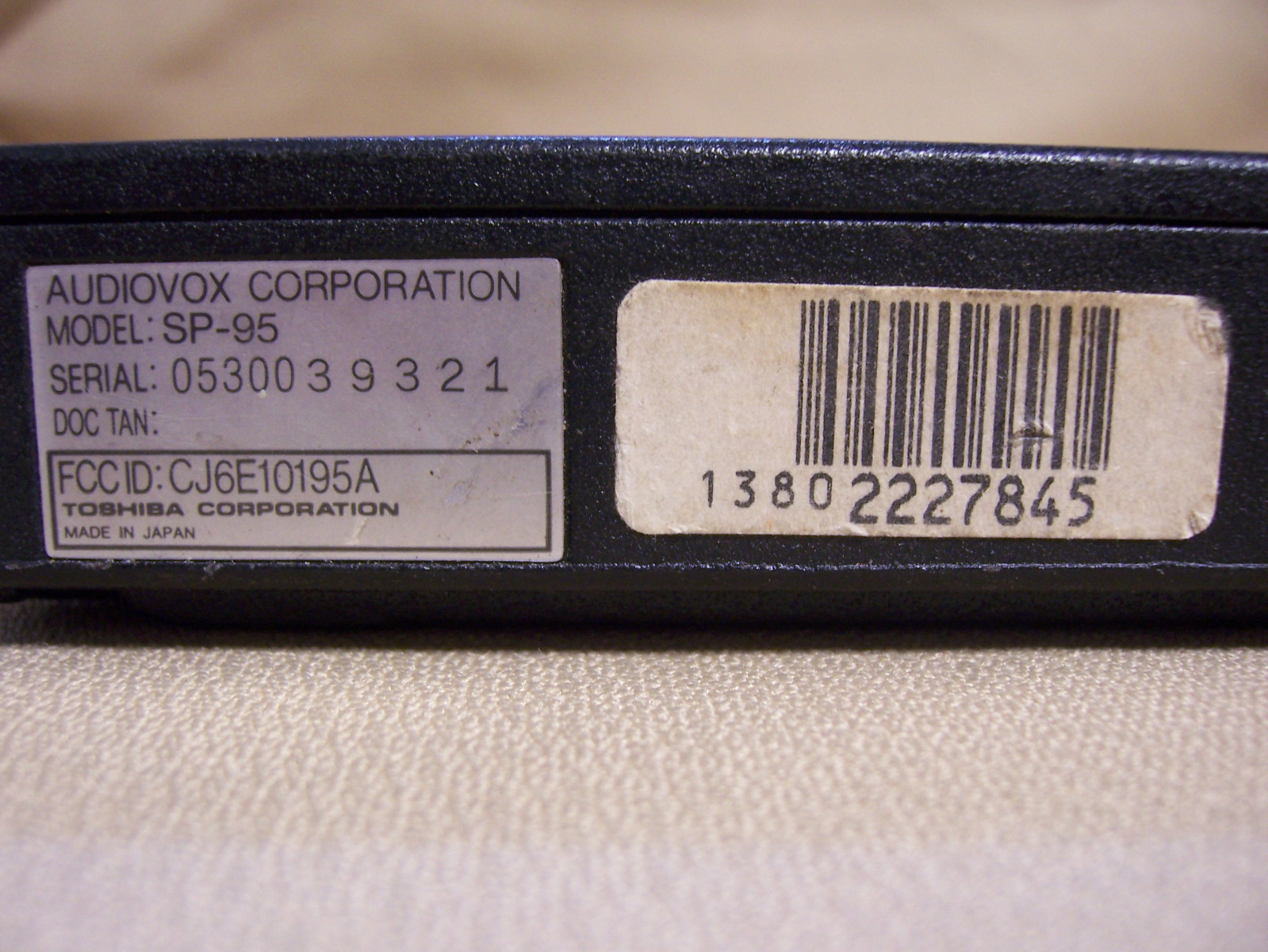 Audiovox Corporation Vintage ANALOG Car Bag cellular cell Phone SP-95 ...