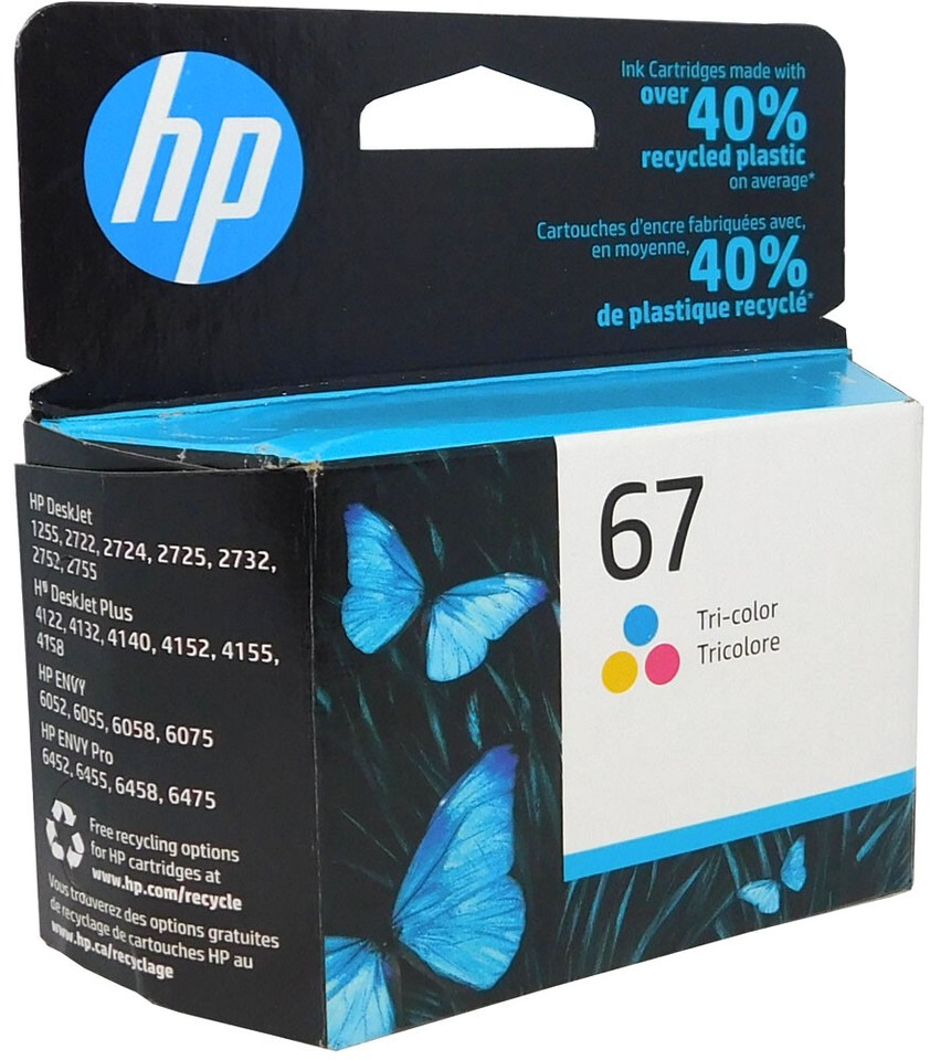 HP #67 Color Ink Cartridge 3YM55A NEW GENUINE | eBay