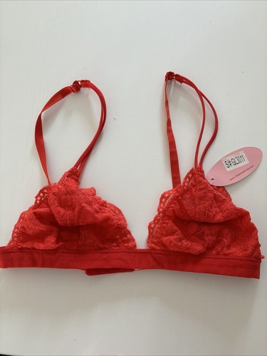 Anemone Teen Misses Size S/M Red Stretchy Floral Lace Bralette Bra NWT ...