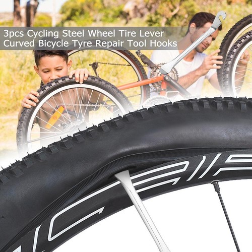 3pcs Cycling Steel Wheel Tire Lever Curved Bicycle Tyre Repairs Tool ...