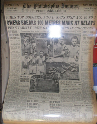 Vintage Philadelphia Inquirer Newspaper, 4/26/1936, Penn Relays Jesse ...