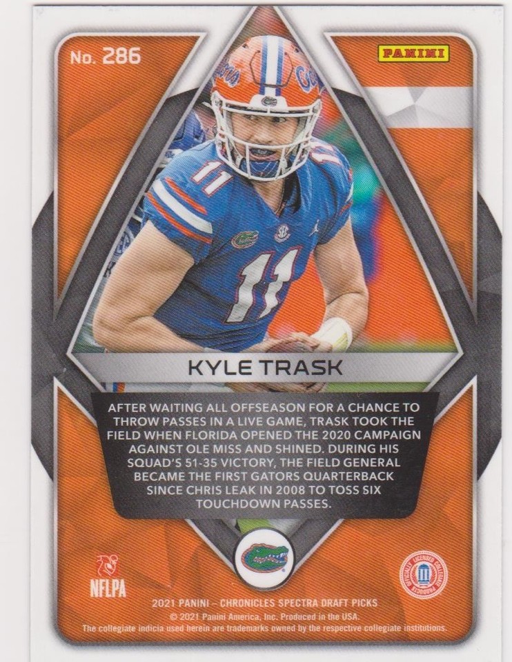 2021 Panini Chronicles Draft Picks #286 Kyle Trask Rookie Florida | eBay