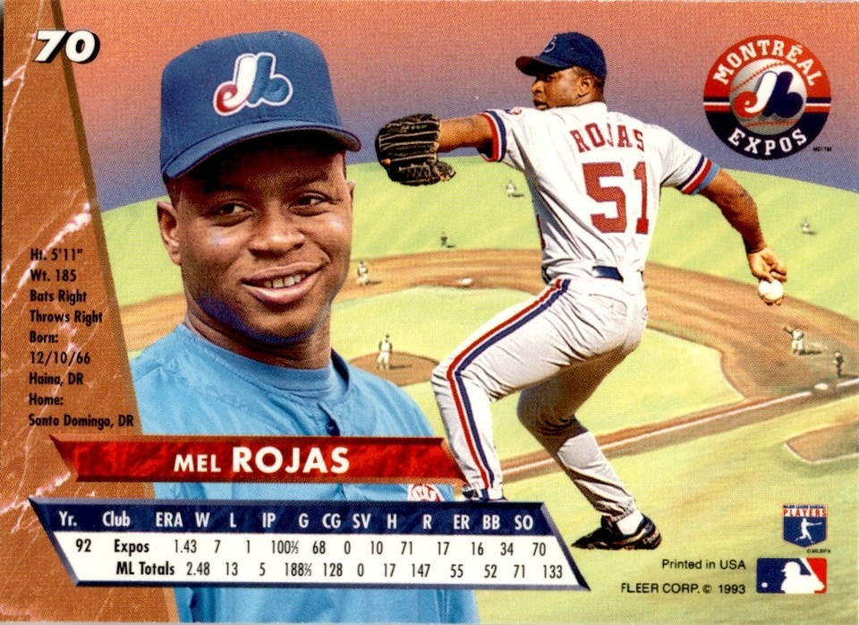 1993 Ultra Mel Rojas Montreal Expos #70 | eBay