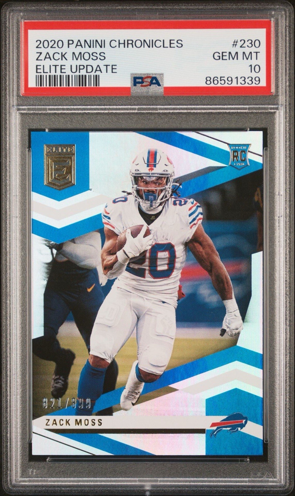 2020 Panini Chronicles Zach Moss #230 Bills Colts Elite /899 RC POP 1 🔥 ...