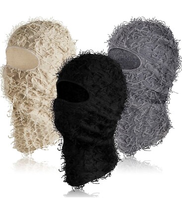 3X Tricolor Distressed Balaclava Hip Hop Ski Mask Shiesty Yeat Mask Y2K ...