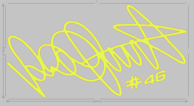 1x Valentino ROSSI 46 decal sticker fluorescent yellow helmet visor ...