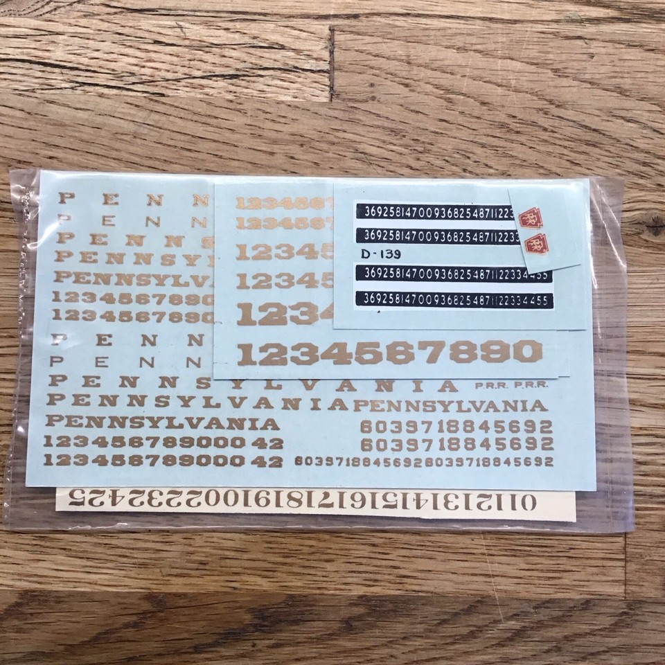 Walther’s HO Scale Decal 77-70: Pennsylvania PRR Steam Locomotive Gold ...