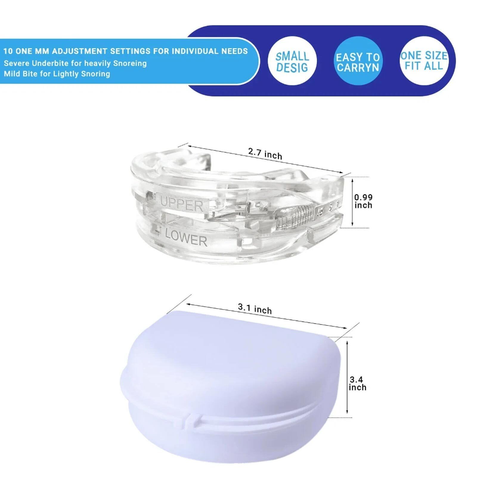 Snoring Mouth Guard Stop Snoring Mouthpiece Anti Snore Sleep Aid Apnea ...