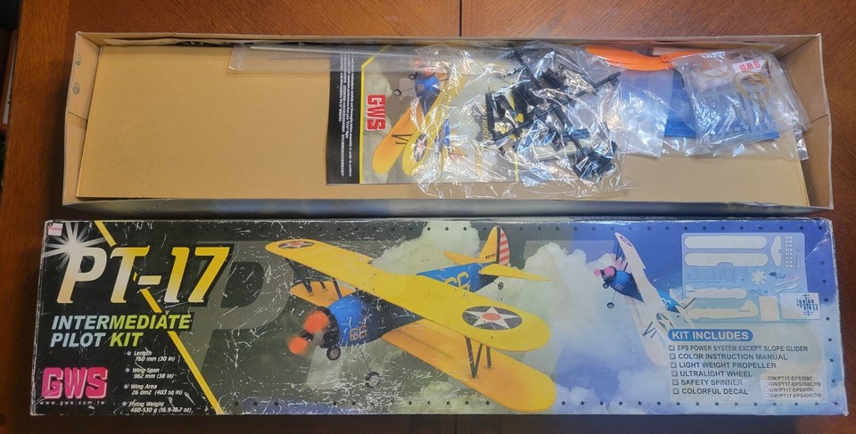 GWS PT-17 RC Airplane Intermediate Pilot Kit w/Motor System Open Box | eBay