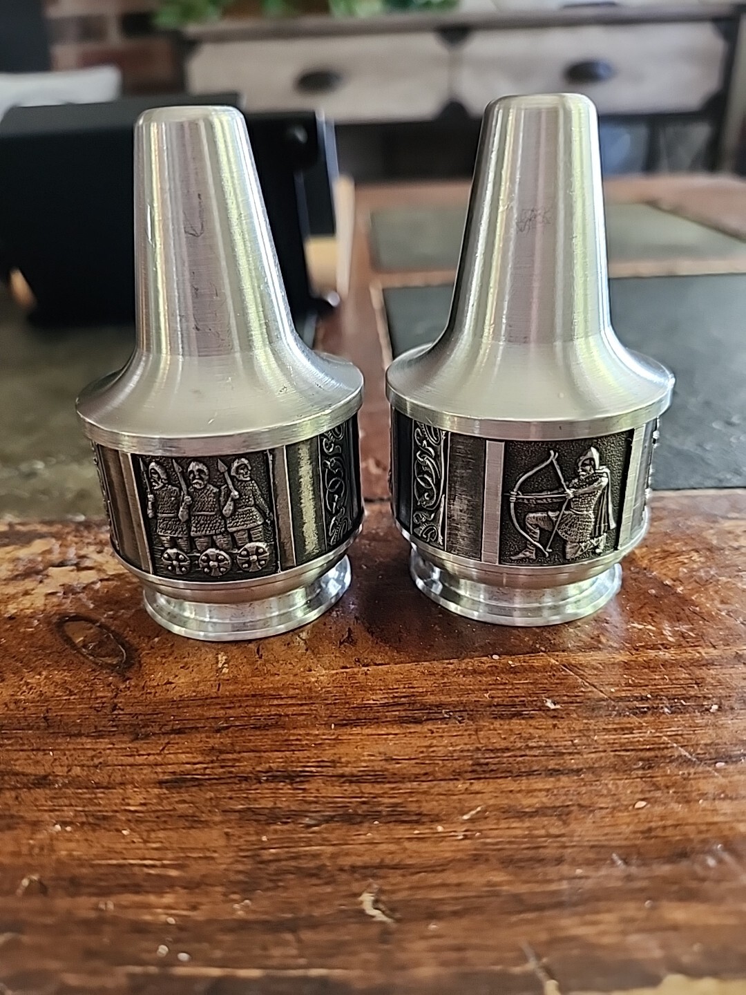 Vintage Konge Tinn Royal Pewter Salt And Pepper Shakers Made in Norway ...