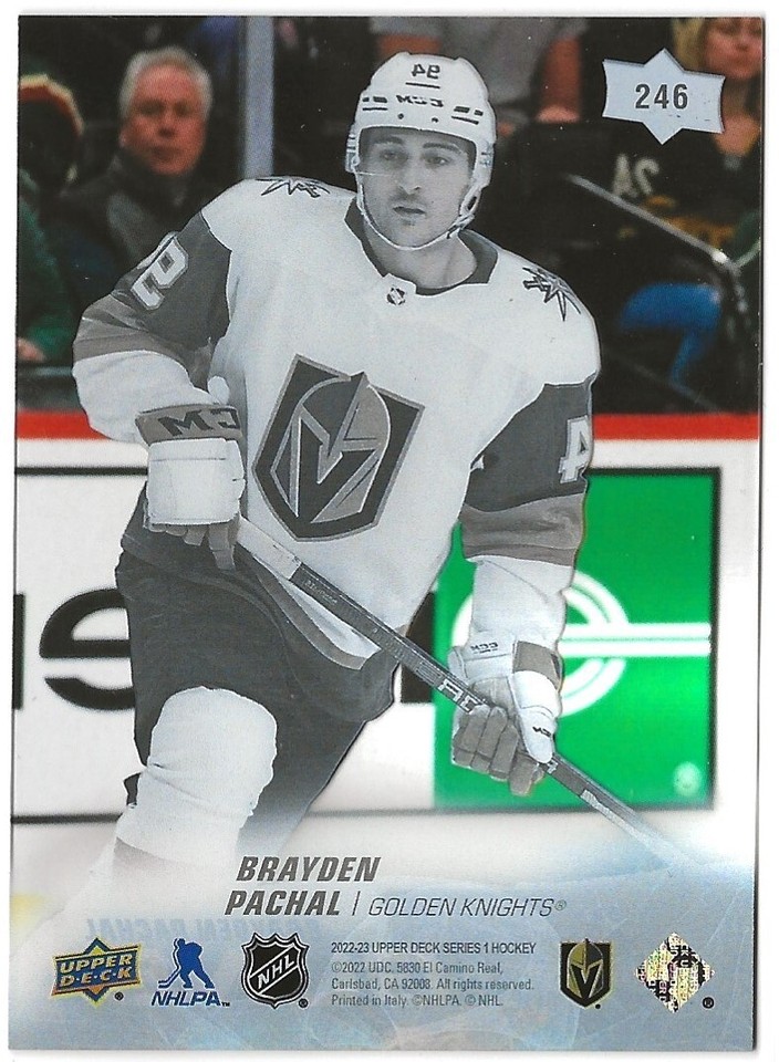2022-23 Upper Deck Clear Cut Parallel Young Guns #246 Brayden Pachal ...
