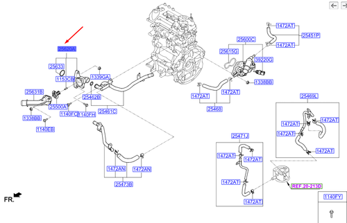 Boîtier de thermostat HYUNDAI i30 MK3 2563004010 NEUF ORIGINE | eBay