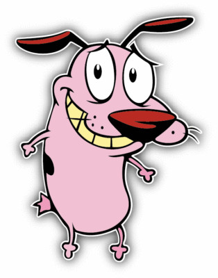 Courage The Cowardly Dog Smile Cartoon Car Bumper Sticker Decal 5''x 4 ...