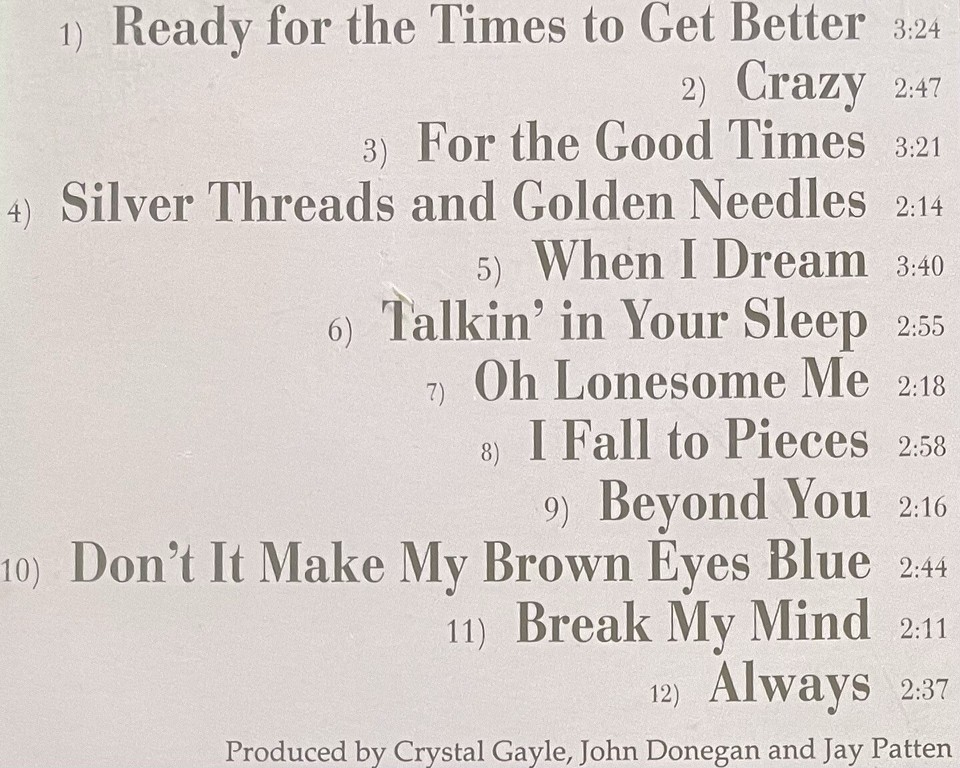 Crystal Gayle-Best Always-Signature Edition-CD-1993-Branson ...