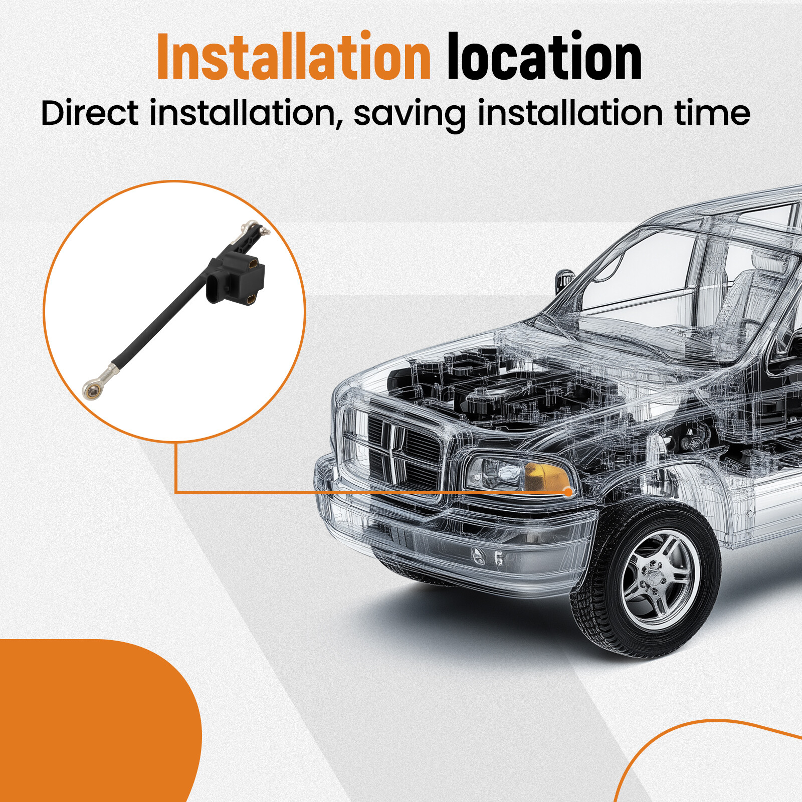 1x Suspension Height Level Sensor W/ E-level Arm For Accu Air AA-ROT ...