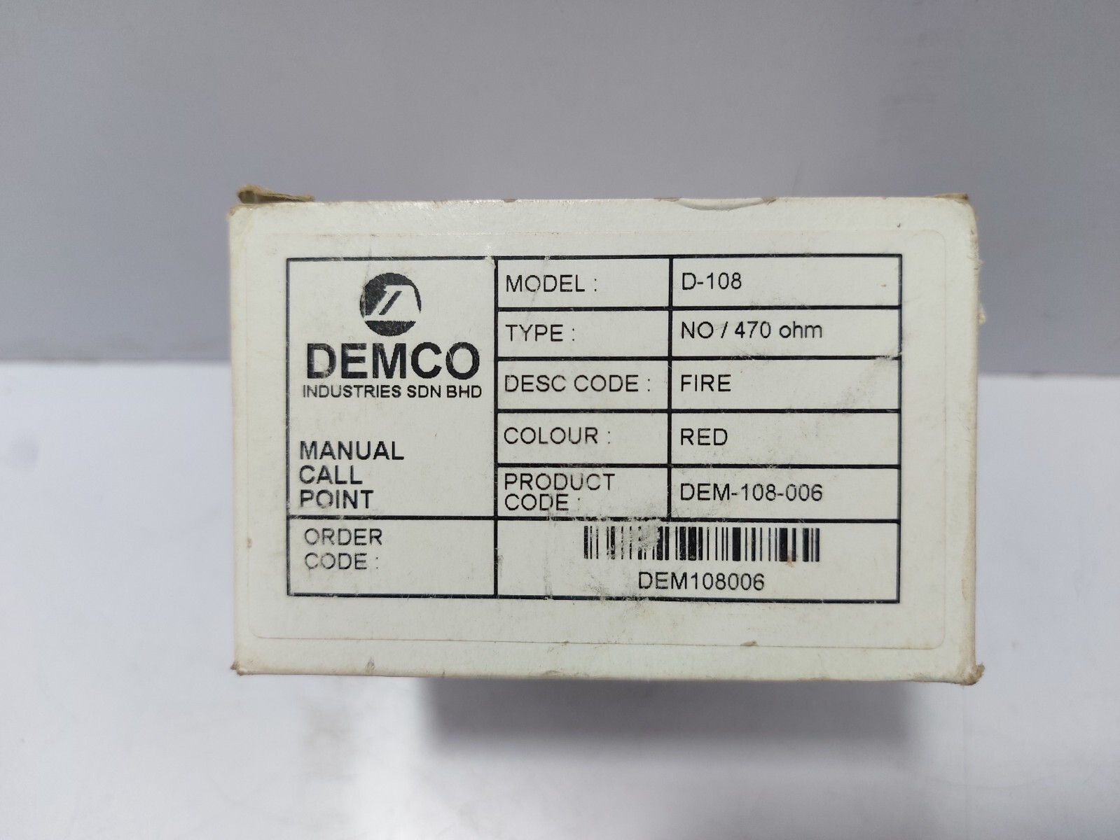 Dmco D-108 Fire Alarm Manual Call Point RED DEM-108-006 | eBay