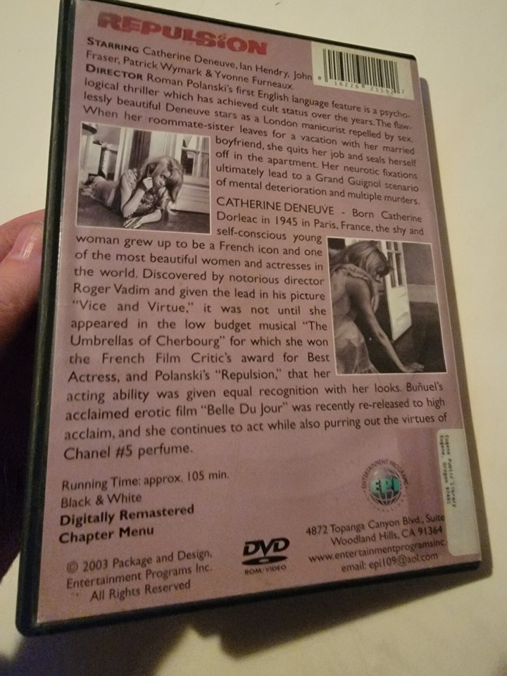 Repulsion DVD Roman Polanski Catherine Deneuve Thriller Horror RARE | eBay