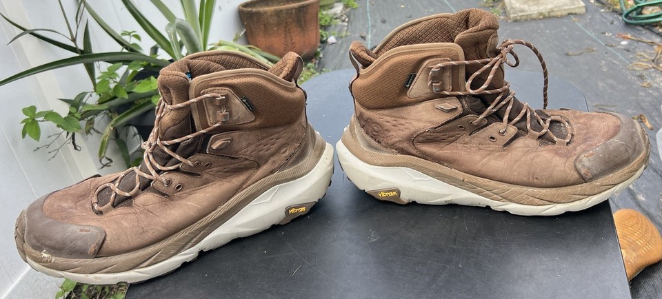 Hoka One One Kaha 2 GTX Hiking Boots Men 12 D Brown Gortex Mid Trail ...