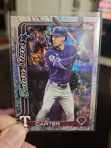 Evan Carter 2025 Topps Series 1 #288 Holo Foil Future Stars Texas ...