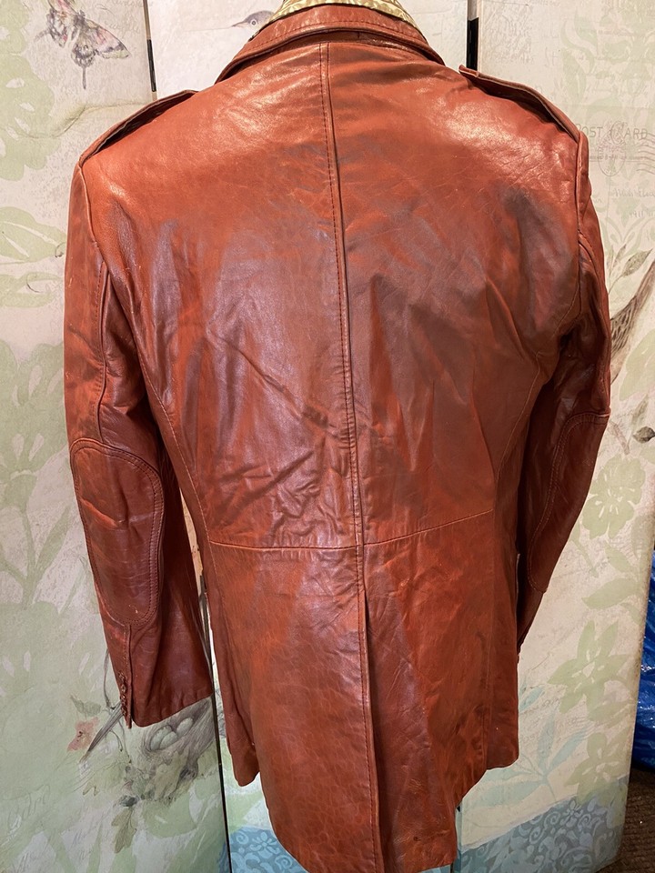 J Riggins Rust Leather Jacket Vintage Guc Stylized Street Disco 80’s ...