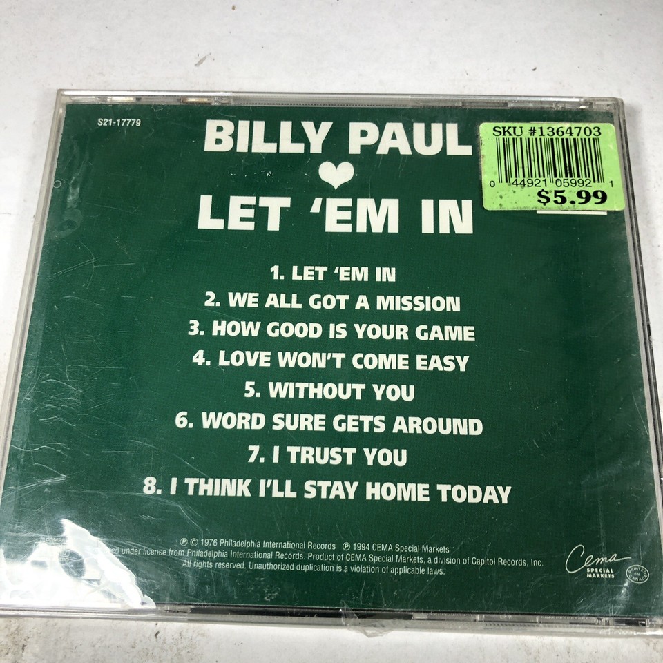 Billy Paul - Let 'Em In - AUDIO CD - NEW | eBay