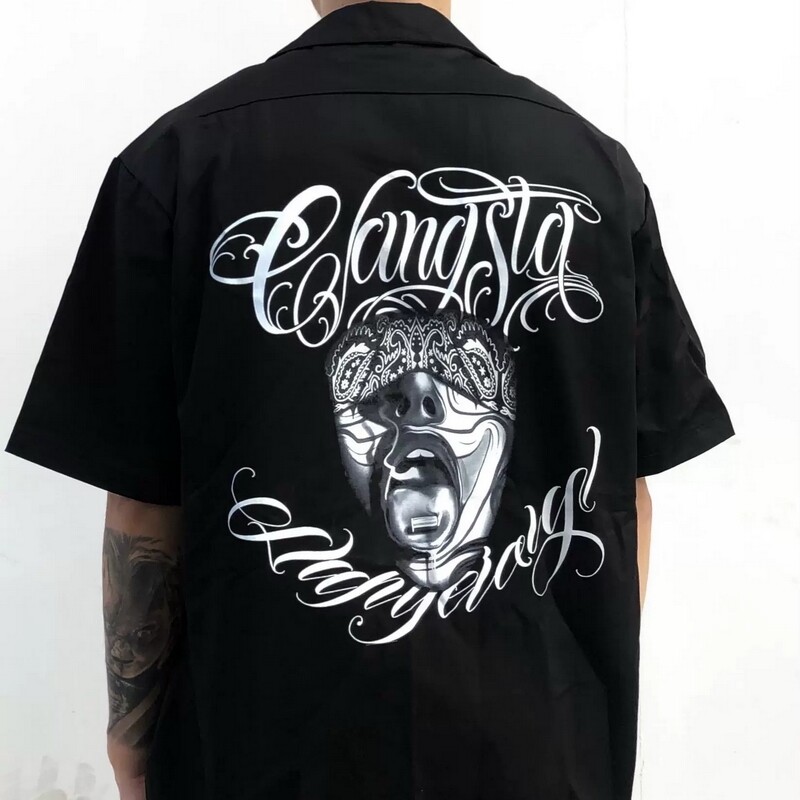 Mens Cargo Shirt West Coast Gangster Style Chicano Gangsta HipHop ...