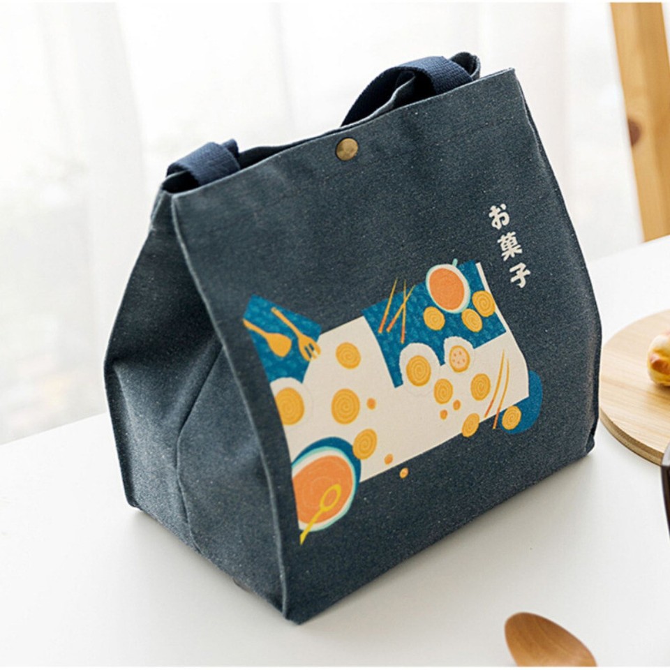 Japanese Canvas Cute Lunch Bags Box Handbag Pocket Retro Casual Men ...