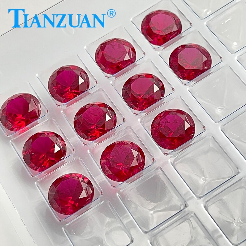 5# Lab Grown Ruby Round shape Synthetic Corundum loose Gemstone with ...