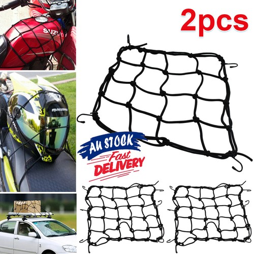 2pcs Motorcycle Accessories 6 Hooks Bungee Cargo Net Bike Helmet Net ...
