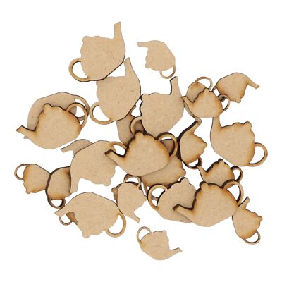 Wooden Tea Pot MDF Craft Shape Blank Decoration Embellishments Laser ...