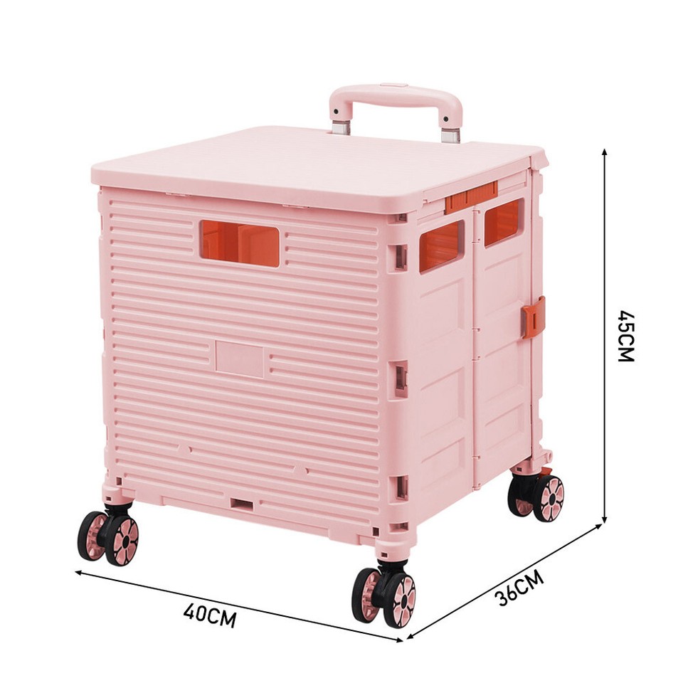 Foldable Trolley Crate Boot Cart Mobile Shopping Camping Picnic Storage ...