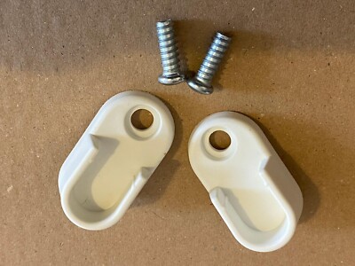 118266 X 2 IKEA GODISHUS Wardrobe Rail Brackets Clips WHITE with screws ...