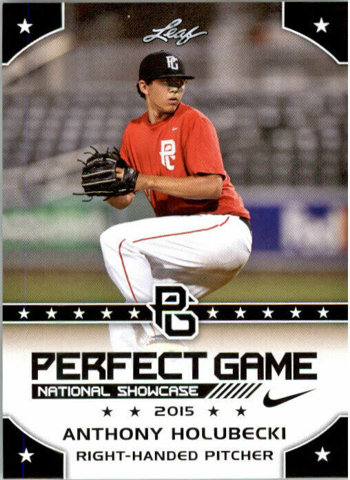 ANTHONY HOLUBECKI 2015 LEAF "1ST EVER PRINTED" PERFECT GAME ROOKIE CARD ...