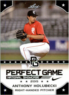 ANTHONY HOLUBECKI 2015 LEAF "1ST EVER PRINTED" PERFECT GAME ROOKIE CARD ...