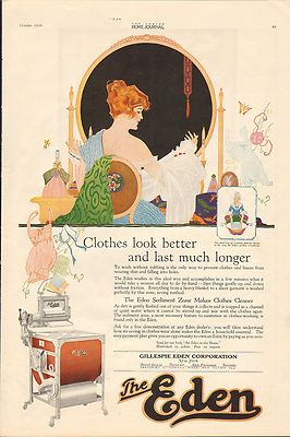 1920 VINTAGE MAGAZINE AD #824 - EDEN WASHING MACHINE - SEDIMENT ZONE | eBay