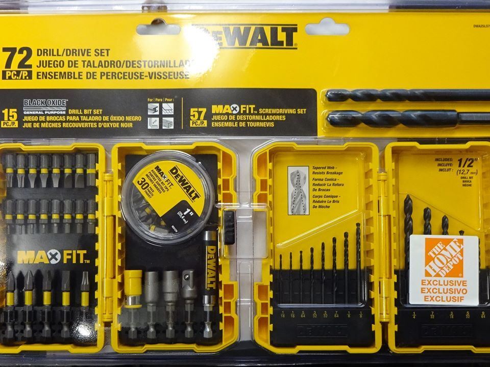 DEWALT 72-piece 10x Magnetic Screw Lock Driving Bit Set DWA2SLS72BO for ...