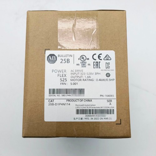 New Sealed AB 25B-D1P4N114 PowerFlex 525 480V 1.4A 0.5HP AC Drive US ...