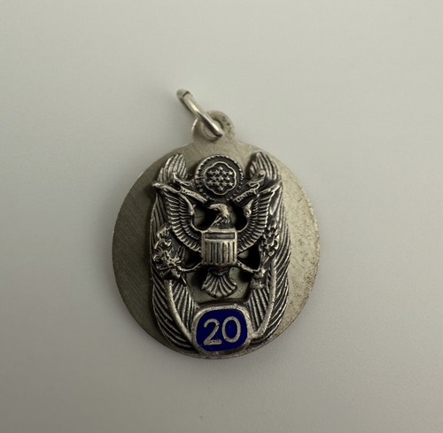 U.S. Government Eagle 20 Year Service Pendant Charm Sterling Silver ...