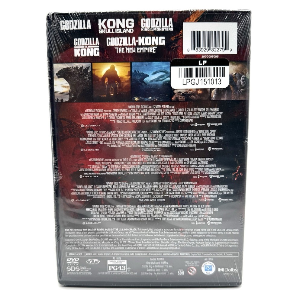 Monsterverse Godzilla x Kong 5-Film Collection DVD 10th Anniversary Set ...
