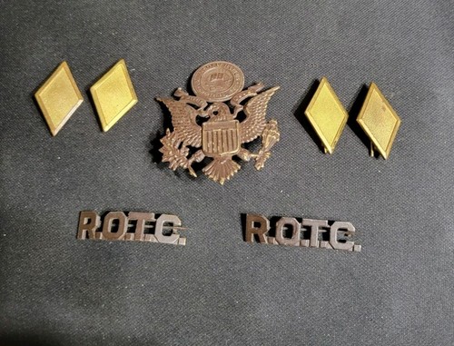 Rare WW2 Era University of ILLINOIS ROTC Collar Hat Uniform Insignia ...