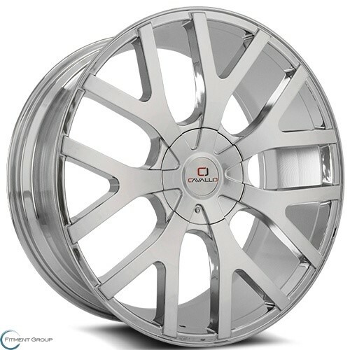 1 Cavallo CLV-15 Chrome Wheel 22 Inches 5x127 Bolt Pattern 15mm Offset ...