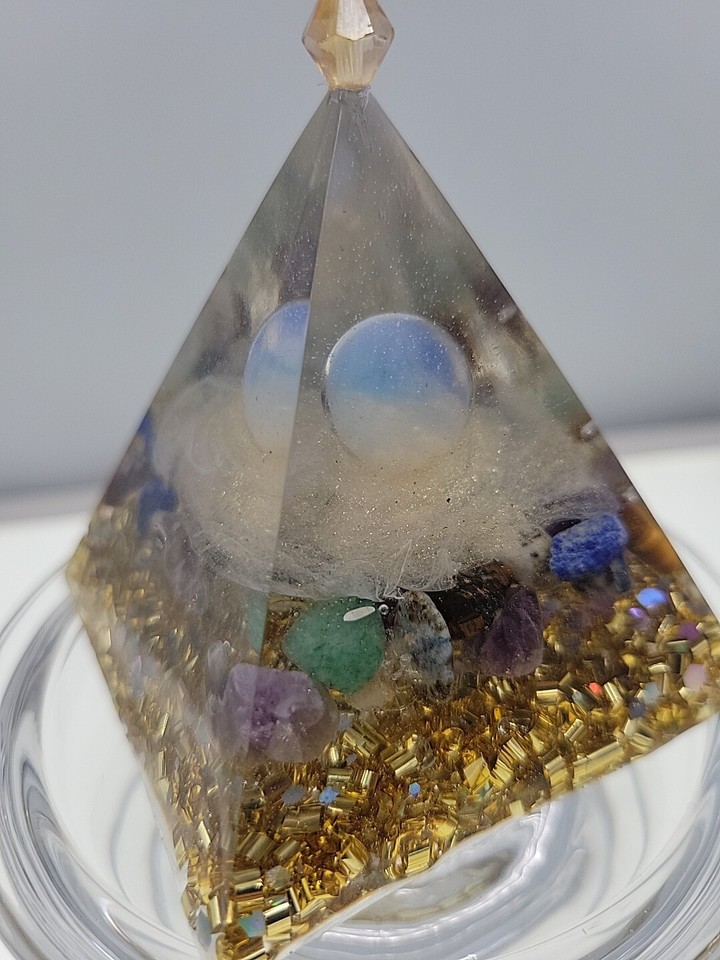 Amethyst Crystal Sphere Orgonite Pyramid Obsidian Chakra Energy Orgone ...
