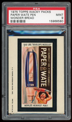 1975 Topps Wacky Packages Sticker Paper Wate Pen Wonder Bread 3rd PSA 9 ...