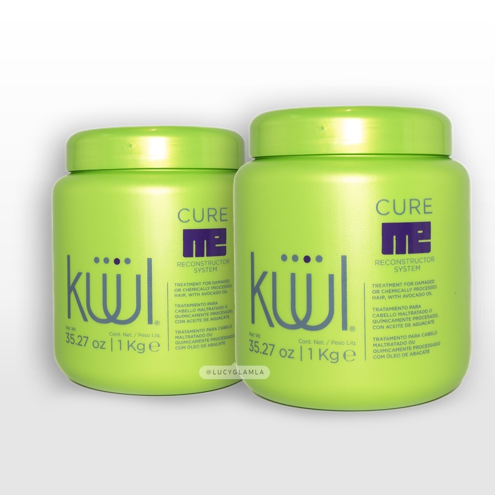 2 PACK KUUL RECONSTRUCTOR SYSTEM CURE ME TREATMENT HAIR 35.2 ea OZ ...