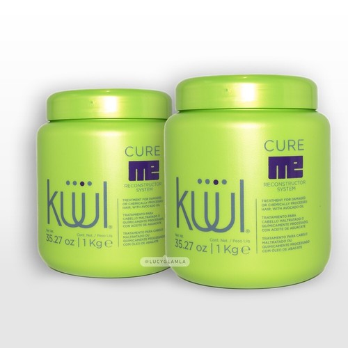 2 PACK KUUL RECONSTRUCTOR SYSTEM CURE ME TREATMENT HAIR 35.2 ea OZ ...